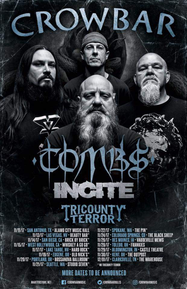 Crowbar Announce 2017 Tour With Tombs, Incite, & Tricounty Terror ...