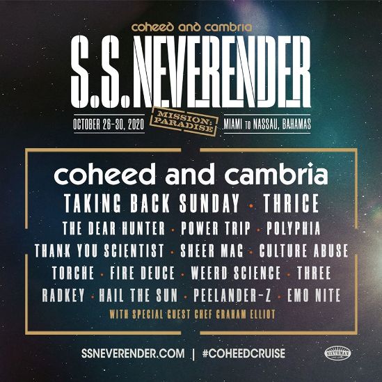 Coheed And Cambria Postpone “S.S. Neverender” Cruise To 2021 – Metal ...
