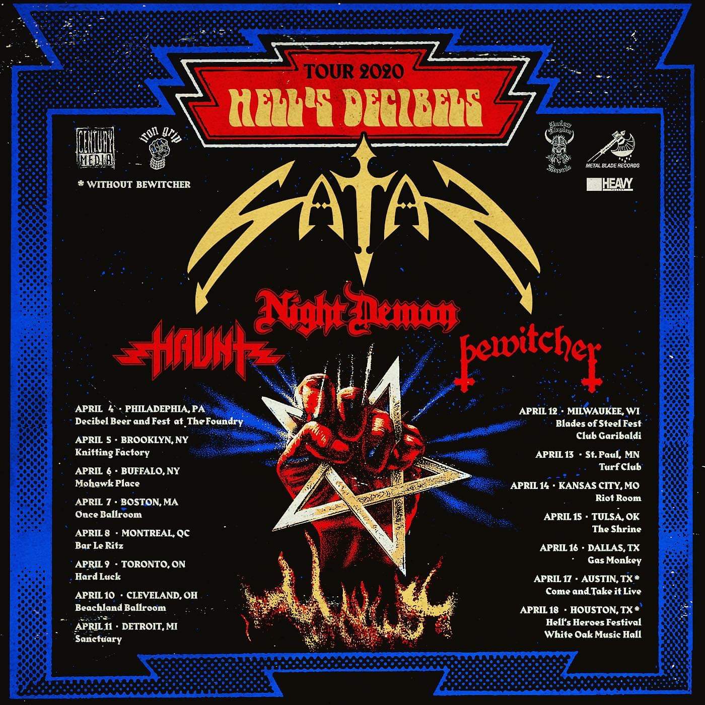 Satan Announce North American Tour With Night Demon, Haunt, & Bewitcher ...