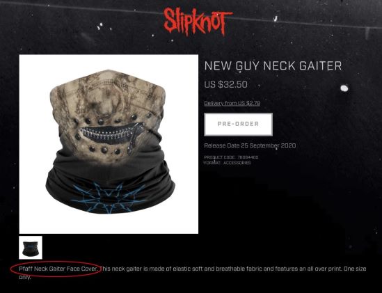 Slipknot To Release New Neck Gaiters Featuring Their Masks, Seemingly ...