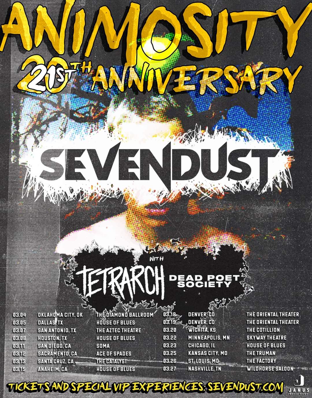 Sevendust Announce “Animosity” 21st Anniversary Tour With Tetrarch ...
