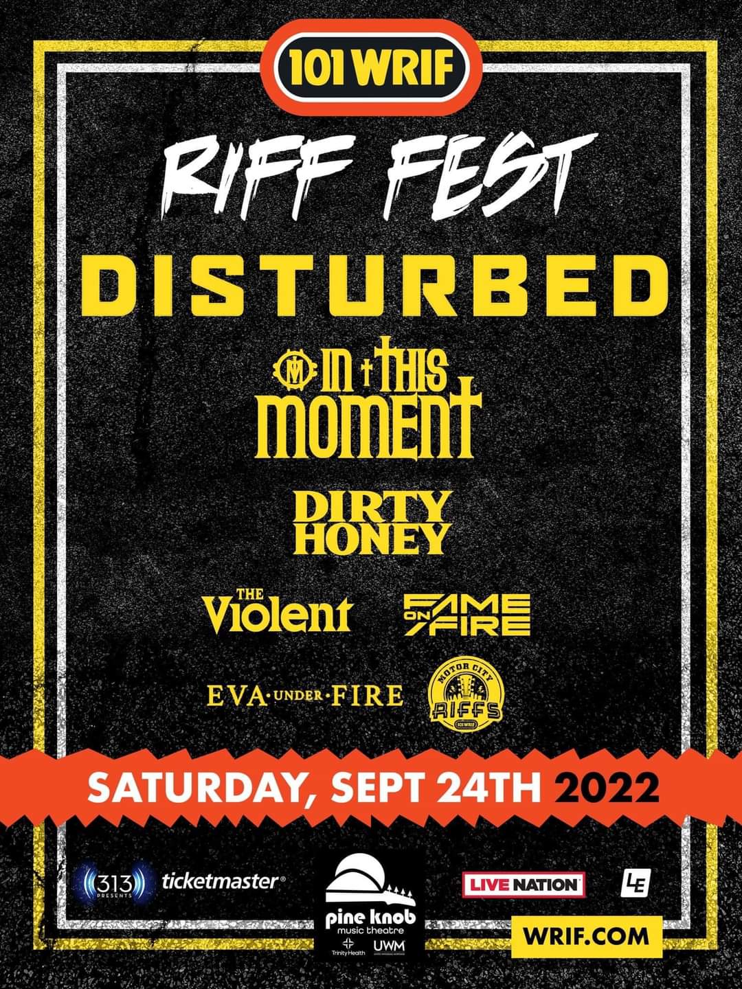 Disturbed, In This Moment, Dirty Honey, Etc. Set For 2022 Riff Fest ...