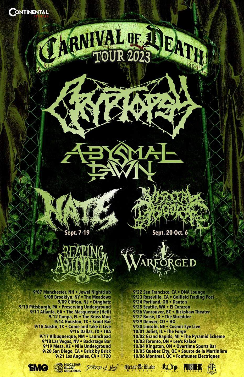 Cryptopsy, Abysmal Dawn, Hate, Etc. Set For 2023 “Carnival Of Death ...