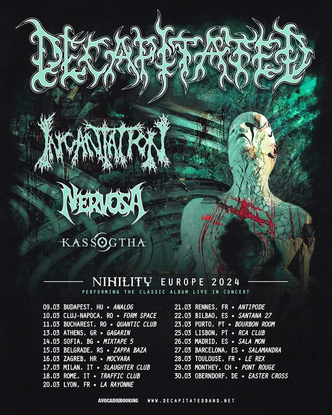 Decapitated Announce March 2024 European Tour With Incantation, Nervosa ...