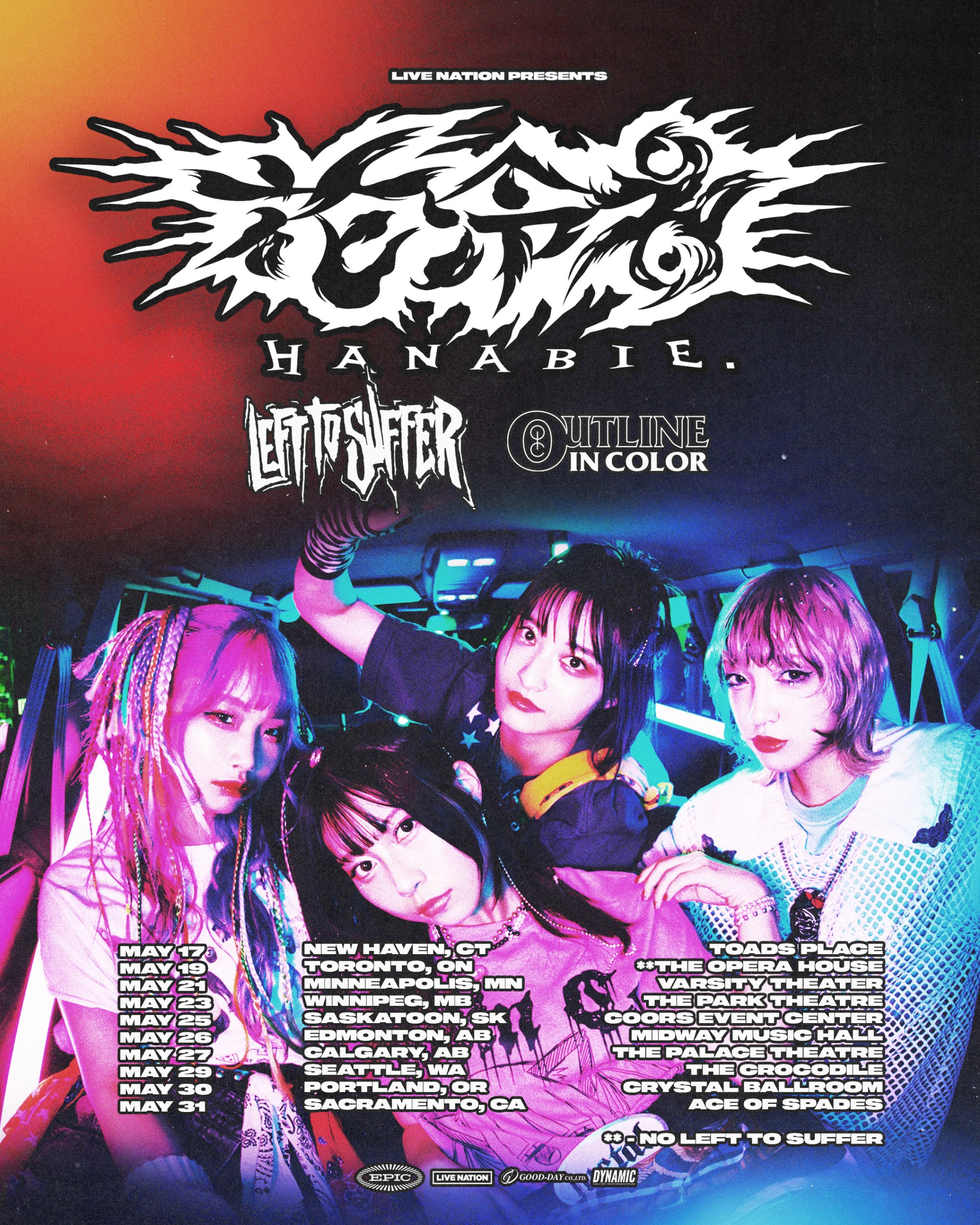Hanabie. Announce May Tour With Left To Suffer And Outline In Color ...
