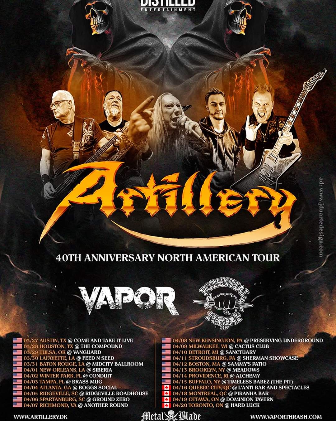 Artillery Announce 40th Anniversary North American Tour – Metal Anarchy