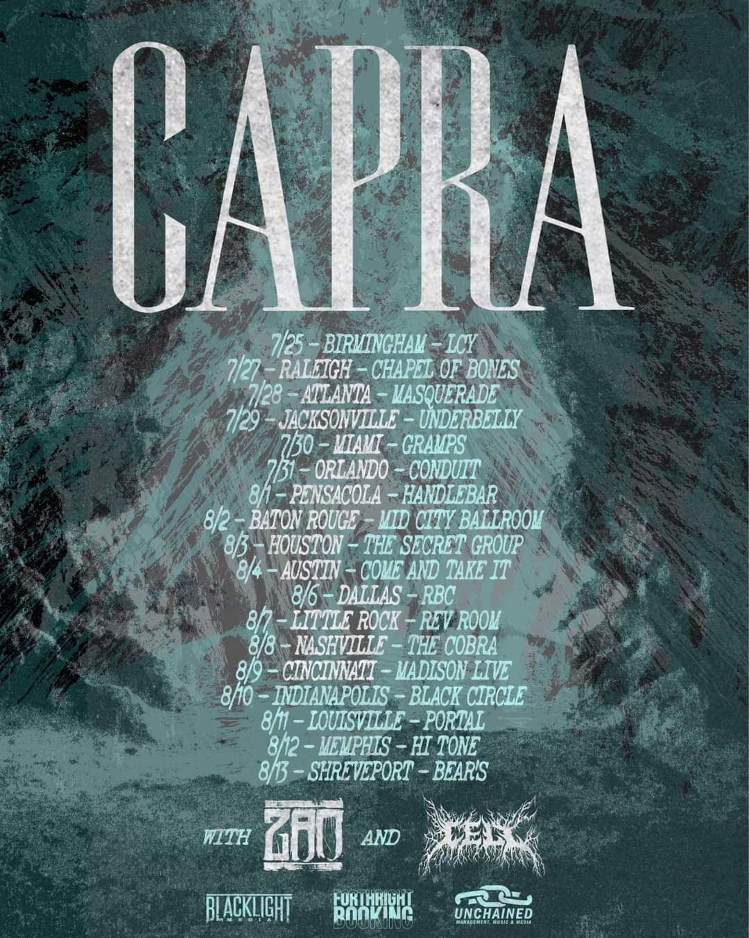 Capra Announce Summer Headlining Shows – Metal Anarchy