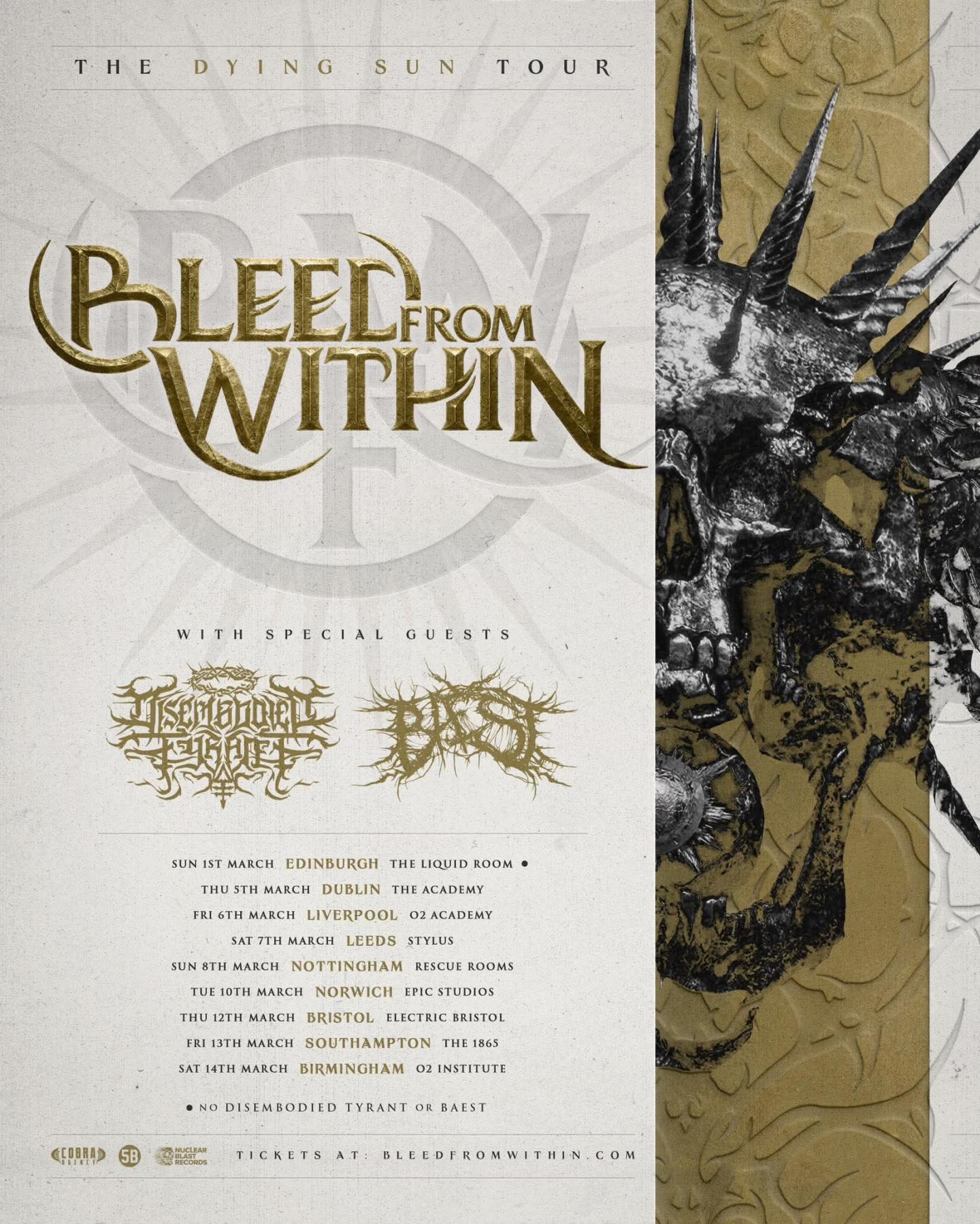 Bleed From Within Announce March 2026 UK/Ireland Tour With Disembodied ...