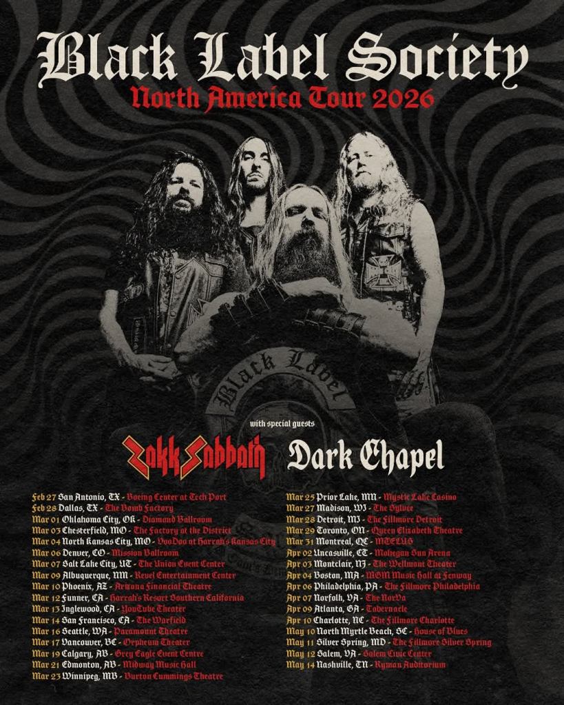 Black Label Society Announce 2026 North American Tour With Zakk Sabbath ...