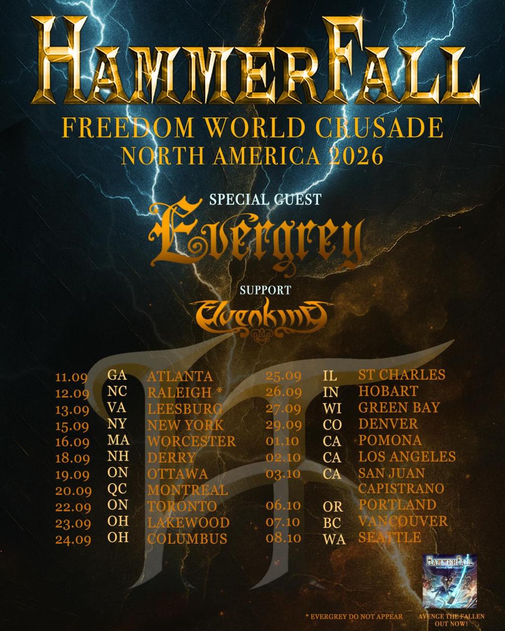 HammerFall Announce Fall 2026 North American Tour With Evergrey And ...