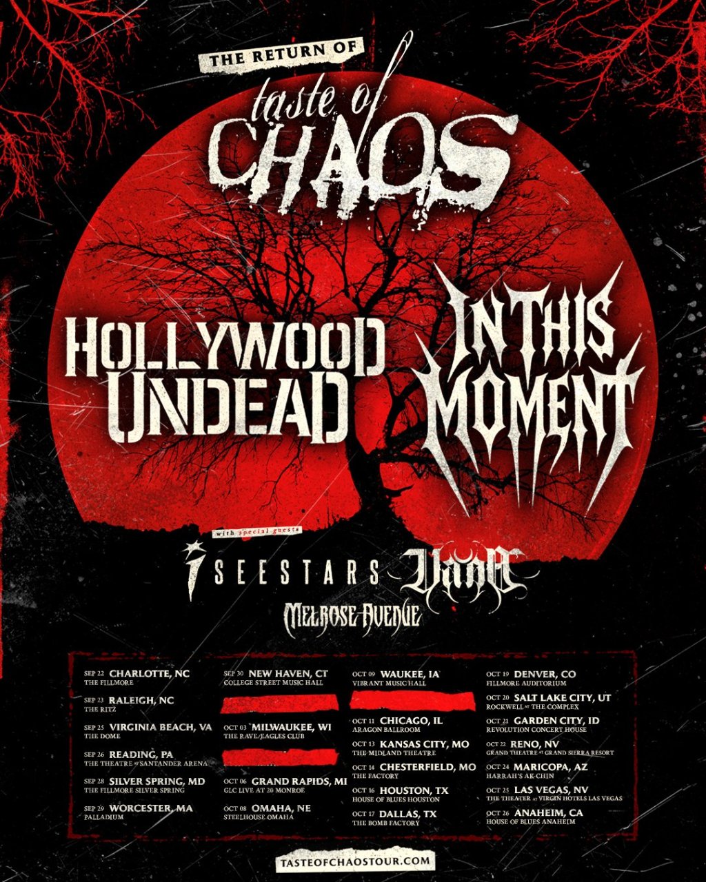 Hollywood Undead And In This Moment To Co-Headline 2026 Taste Of Chaos ...