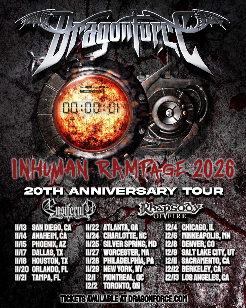 DragonForce Announce “Inhuman Rampage” 20th Anniversary North American ...