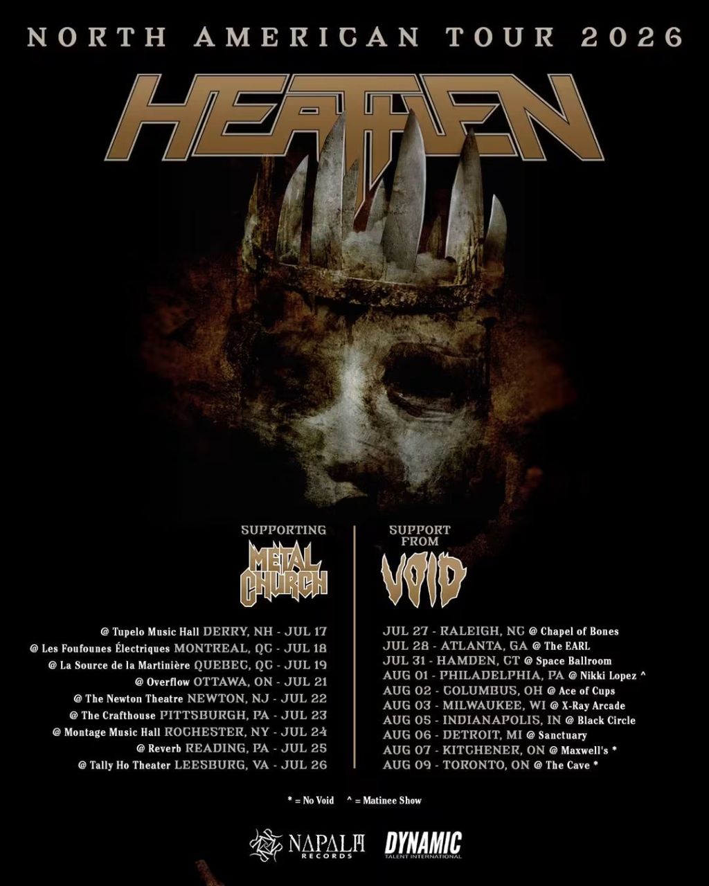 Heathen Announce Summer North American Tour – Metal Anarchy